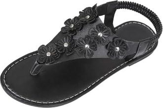 Generic Tongs pour femme - Respirantes et d&eacute;contract&eacute;es - &Eacute;l&eacute;gantes - Confortables - Classiques - L&eacute;g&egrave;res - Avec sangle &eacute;lastique - Pour l&eacute;t&eacute; et la plage, Noi