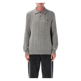 Polo Ralph Lauren Homme, Pulls, Gris, Taille: M Polo en maille torsad&eacute;e