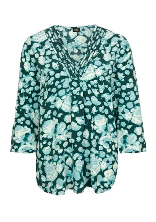 s.Oliver Black Label Damen 3/4 Arm Bluse, Dark Green AOP, 38