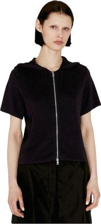 Our Legacy Femme, Sweatshirts et sweats &agrave; capuche, Noir, Taille: 38 FR Pull zipp&eacute; en tricot