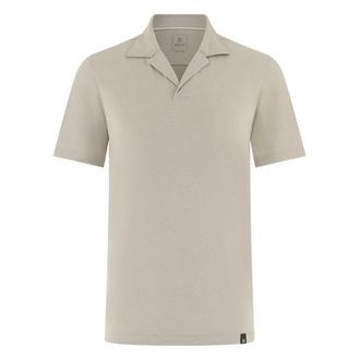 Boggi Milano Homme, Tops, Beige, Taille: XL Polo en m&eacute;lange de Tencel et lin