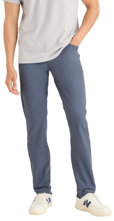 Dockers Mens Go Airweave 5-Pocket Slim Active Pants, Ombre Blue, 36W/34L