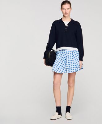 Sandro Trompe-lOEil-Pull mit Metallkn&ouml;pfen