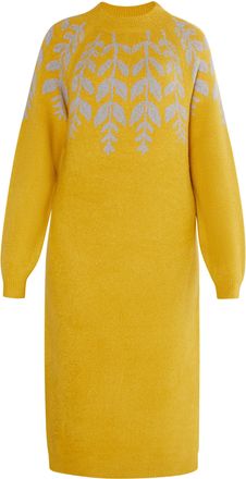 Usha Maxi Strickkleid Damen Curry Mehrfarbig