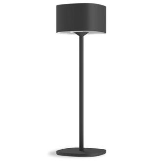 Calex Serino Lampe de Table Rechargeable, Lumi&egrave;re Sans Fil, Int&eacute;rieur & Ext&eacute;rieur, &Agrave; Piles, Contr&ocirc;le Tactile, Variable, Noir