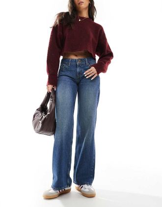 Levi's Jean droit ample à taille ultra-basse - Bleu foncé-Bleu marine