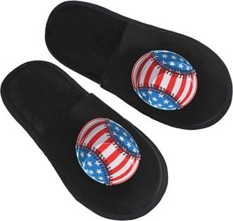 Generic Peluche Pantoufles Le baseball et le drapeau am&eacute;ricain Respirant Chaussons en Feutre Classiques L&eacute;g&egrave;re Chaussures Ext&eacute;rieur Adulte L