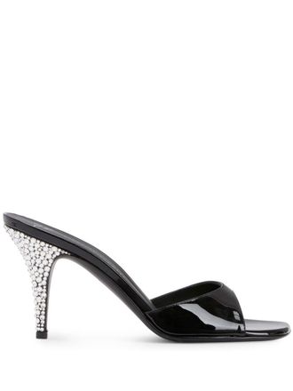 Giuseppe Zanotti sandales Marthe à ornements en cristal - Noir