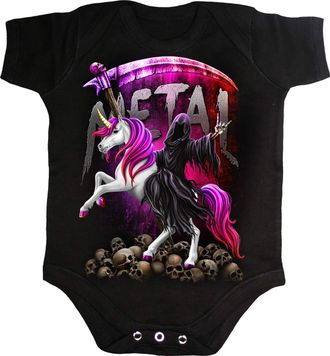 Spiral Metallicorn Frauen Body schwarz S 100% Baumwolle Biker, Rockwear