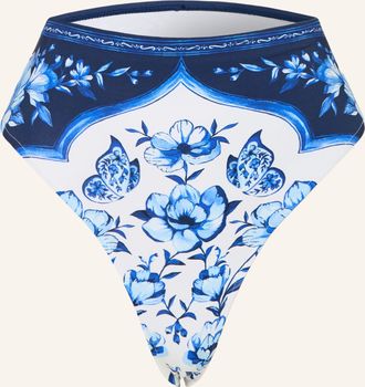 Farm Rio Farm Rio High-Waist-Bikini-Hose Porcelain Garden blau