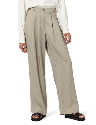 The Drop Amalia Relaxed Pleated Trousers Pantalons, Kaki Vintage, XXL