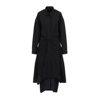Balenciaga Schwarzes Baumwollhemd - - Dresses - Damen - Schwarzk - S