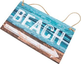 Artibetter Holzschild Strandhaus Deko H&auml;ngendes Beach Sign aus Robustem Holz Wetterfestes Wegweiser schild f&uuml;r Strandhaus Rustikale Holzdeko f&uuml;r Sommer Terrasse 