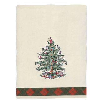 Spode Avanti Linens Spode Badetuch, Weihnachtsbaum, Tartan-Kollektion, Elfenbeinfarben