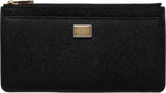 Dolce & Gabbana Femme, Accessoires, Noir, Taille: ONE Size Porte-cartes en cuir