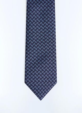 Fursac Cravate en satin de soie &agrave; motif paisley - Taille Unique - Homme