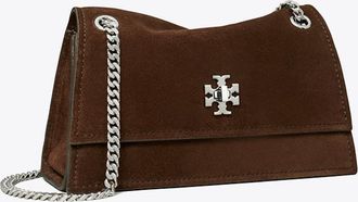Tory Burch Damen Mini Kira Schultertasche aus Wildleder mit Drehverschluss