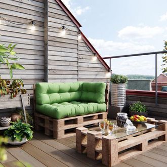 Vicco Ensemble de coussins de palette Flocken, Vert, 120 x 80 cm 3 parties, Vicco