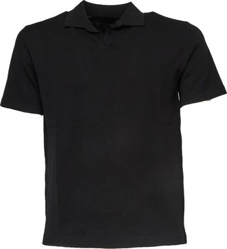 Dondup Homme, Tops, Noir, Taille: 2XL Polo Regular-fit en Cr&ecirc;pe de Coton