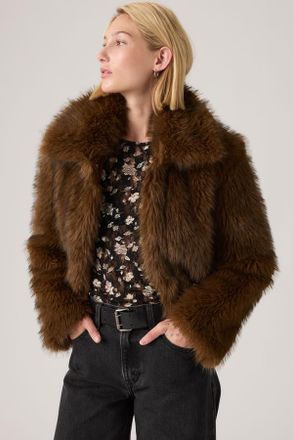 Levi's Laney Faux Fur Jacket - Femme - Marron / Downtown Brown - XS