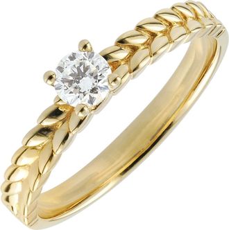 Edenly Ring Verzauberter Garten - Solitär Flechtwerk - Gelbgold - 0.2 Karat - 18 Karat