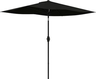 OUTSUNNY Parasol de jardin Parasol droit Parasol rectangulaire inclinable 2 x 3 m avec manivelle toile polyester imperm&eacute;abilis&eacute;e haute densit&eacute; 180 g/m&sup2; noir
