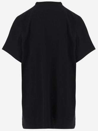 Balenciaga Womens Rhinestone Cotton T-Shirt Black T-Shirts & Jerseys
