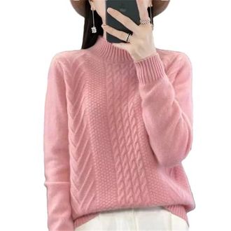 Generic Pull tricoté à col roulé côtelé à manches longues pour femme, Pnnrk, XXL