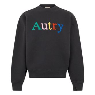 Autry SweaT-shirt &agrave; col rond avec logo brod&eacute; - Femme - Sweatshirts et sweats &agrave; capuche - Noir - Taille: 38 FR