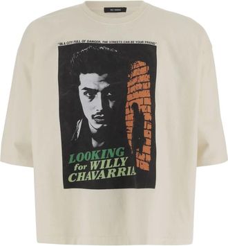 Willy Chavarria Homme, Tops, Blanc, Taille: L T-shirt imprim&eacute; en coton