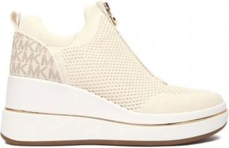 Michael Kors Femme, Chaussures, Beige, Taille: 38 1/2 EU Emmy Wedge Zip Slip-On