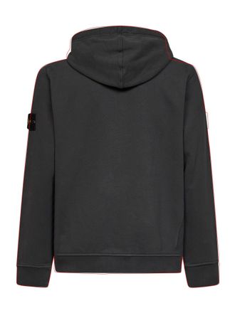 Stone Island Mens Zip-Up Hoodie Organic Cotton Grey Sweatshirts Sweater