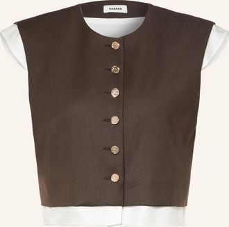 Sandro Sandro Cropped-Blazerweste braun