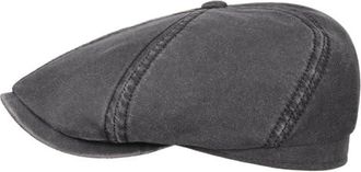 Stetson Casquette Brooklin Old Cotton Homme - Gavroche en Coton DEte avec Visiere, Visiere Printemps-ete Ete - XXL (62-63 cm) Noir