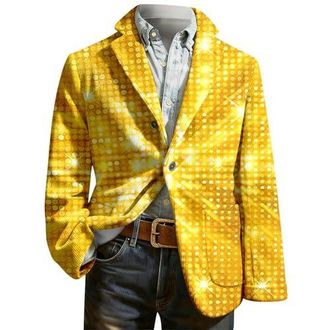Generic Veste en velours c&ocirc;tel&eacute; pour homme avec impression &agrave; paillettes - Aspect scintillant - Blazer slim fit - Pour carnaval, f&ecirc;te, discoth&egrave;que, sc&egrave;ne - Vin