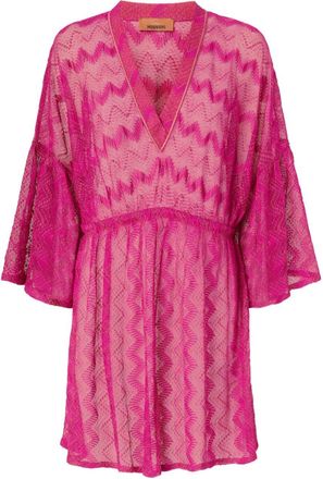 Missoni robe courte à motif zigzag - Violet