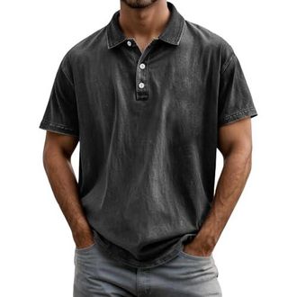 Generic Polo pour homme pour les loisirs. Style classique avec col doux. Pour jeans et tenues d&eacute;contract&eacute;es. Pour le printemps, l&eacute;t&eacute; et lautomne., Noir, XXL