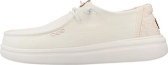 Hey Dude Femme, Chaussures, Blanc, Taille: 37 EU Wendy Rise Chambray Grid