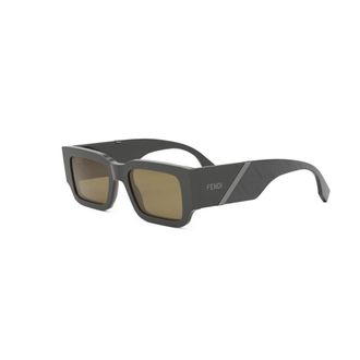 Fendi Authentische Diagonale Brille mit Premium-Qualit&auml;t - - Accessories - Herren - Braun - 51 MM