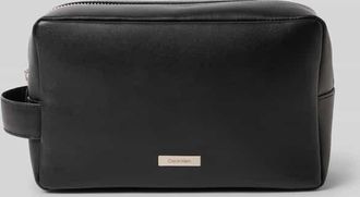 Calvin Klein Kulturtasche aus echtem Leder Modell Plaque