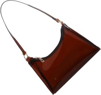 BESTONZON Paquet Bandoulière en PVC Transparent Caramel Pochette Souple Effet Gelée Paquet à Main Portable pour Femme Léger et Polyvalent pour Travail et Shoppi
