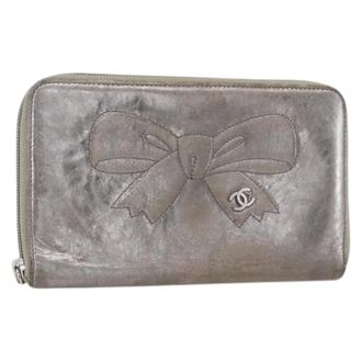 Chanel Portefeuille en cuir Pre-owned - Femme - Pre-owned - Gris - Taille: ONE Size