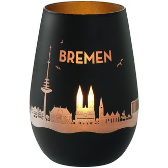 Goodtimes Windlicht Bremen Skyline Schwarz & Gold