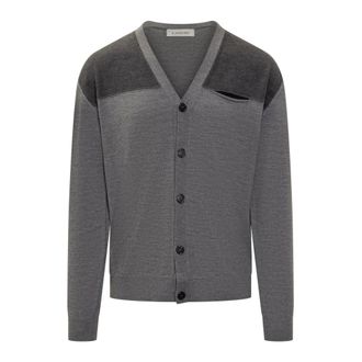 Lanvin V-Neck Woll-Cardigan - - Knitwear - Herren - Grau - L