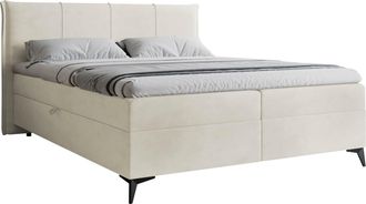 Mirjan24 Boxspringbett Elotir mit Bettkasten, Polsterbett mit Bonell-Matratze und Topper, Doppelbett mit Stauraum, Bett, Härtegrad H3, Veloursstoff (Velo 621, 