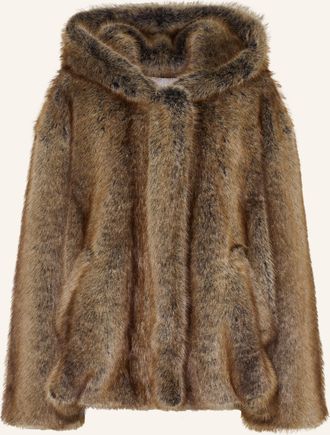 Frankie Shop Kunstfell-Jacke Emma braun