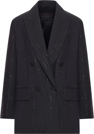 Max Mara blazer à boutonnière croisée - Noir