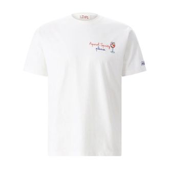 MC2 Saint Barth Homme, Tops, Blanc, Taille: S T-Shirt en coton brod&eacute;