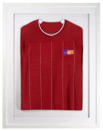 Vivarti DIY 3D montierter Sportausstellungsrahmen für Erwachsene, Fußball, Rugby, Band, T-Shirt, Schattenbox, 60 x 80 cm, weißer Rahmen, Passepartout, Rückkar