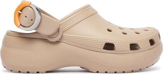 Crocs Pantoletten Crocs Classic Platform Buckle Clog 213230 Beige